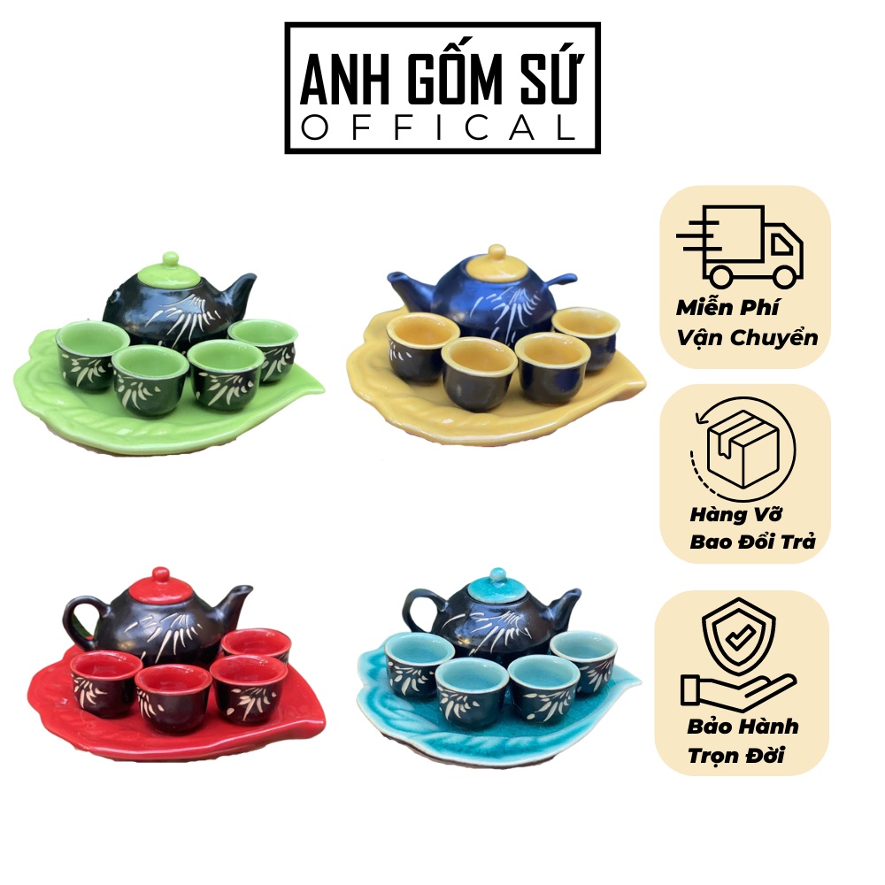 Mini Worship Tea Set, Jackfruit Seed Tea Set for Bat Trang Lotus Tea ...
