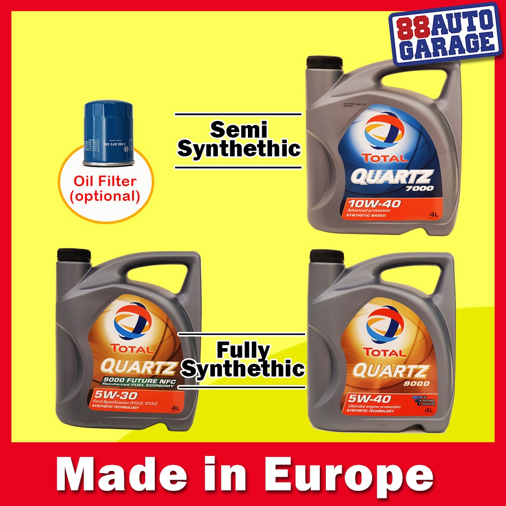 Total Fully Synthetic 5W30 / 5W40, Semi Synthetic 10W40 with optional Oil Filter (5W-30, 5W-40 ...