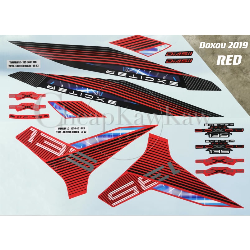 LC135 NEW V2 V3 V4 V5 Exciter 135 DOXOU 2019 ( 40 ) Body Cover Set ...