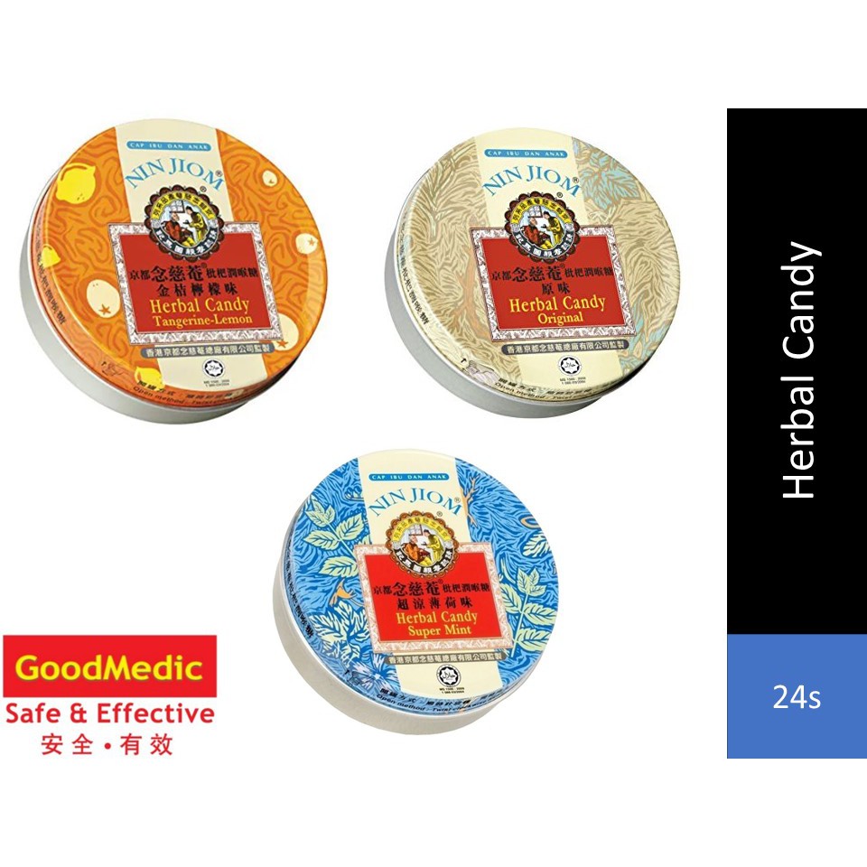 Nin Jiom Herbal Candy Tangerine Lemon/ Super Mint/ Original (60g ...