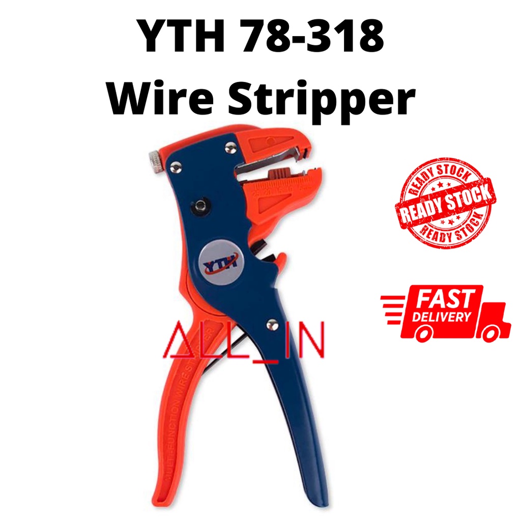 YTH 78-318 0.5mm - 6mm 2 In 1 self-adjusting insulation Wire Stripper ...