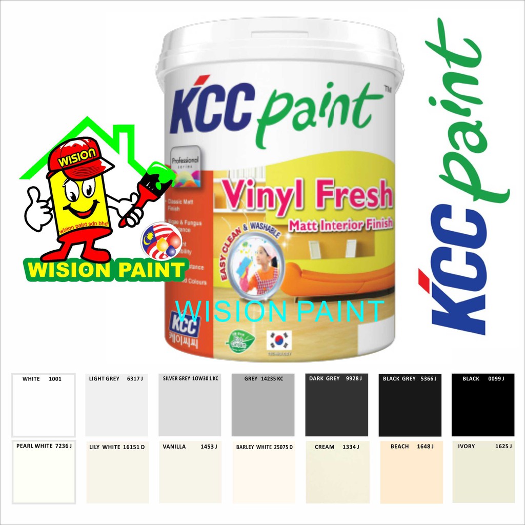 1L (1 LITER ) KCC Paint ( Vinyl Fresh ) Matt Interior Easy Wash / Easy Clean Finish Modified ...