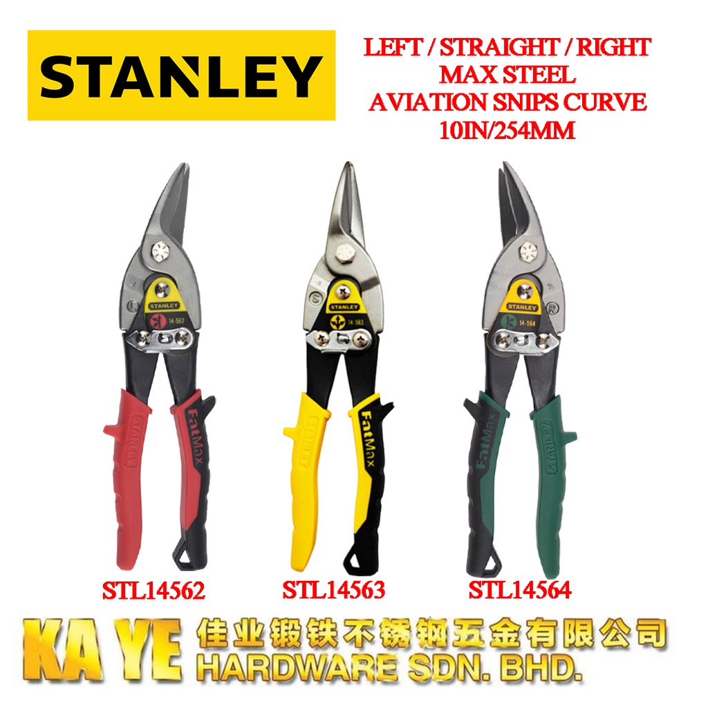 STANLEY MAXSTEEL LEFT RIGHT MIDDLE AVIATION SNIPS SNIP SHEAR CUTTER ...
