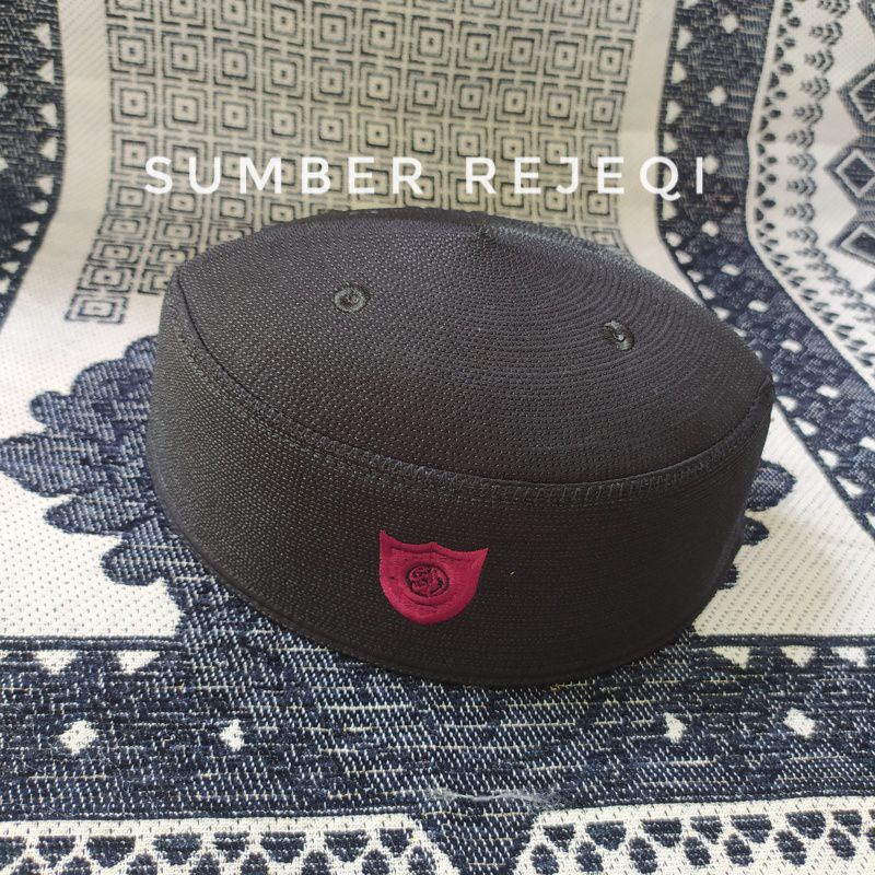MERAH HITAM Peci malaysia BLACK red logo kopyah black songkok black ...