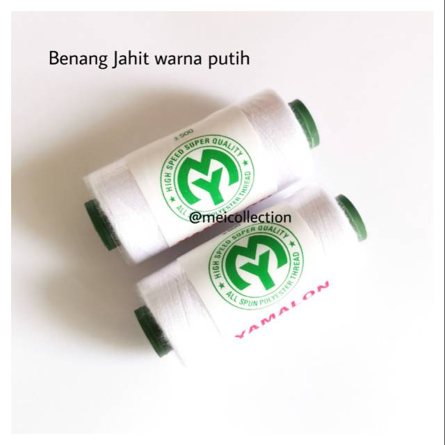 PUTIH White yamalon sewing thread 500 yards roll retail | Shopee Malaysia