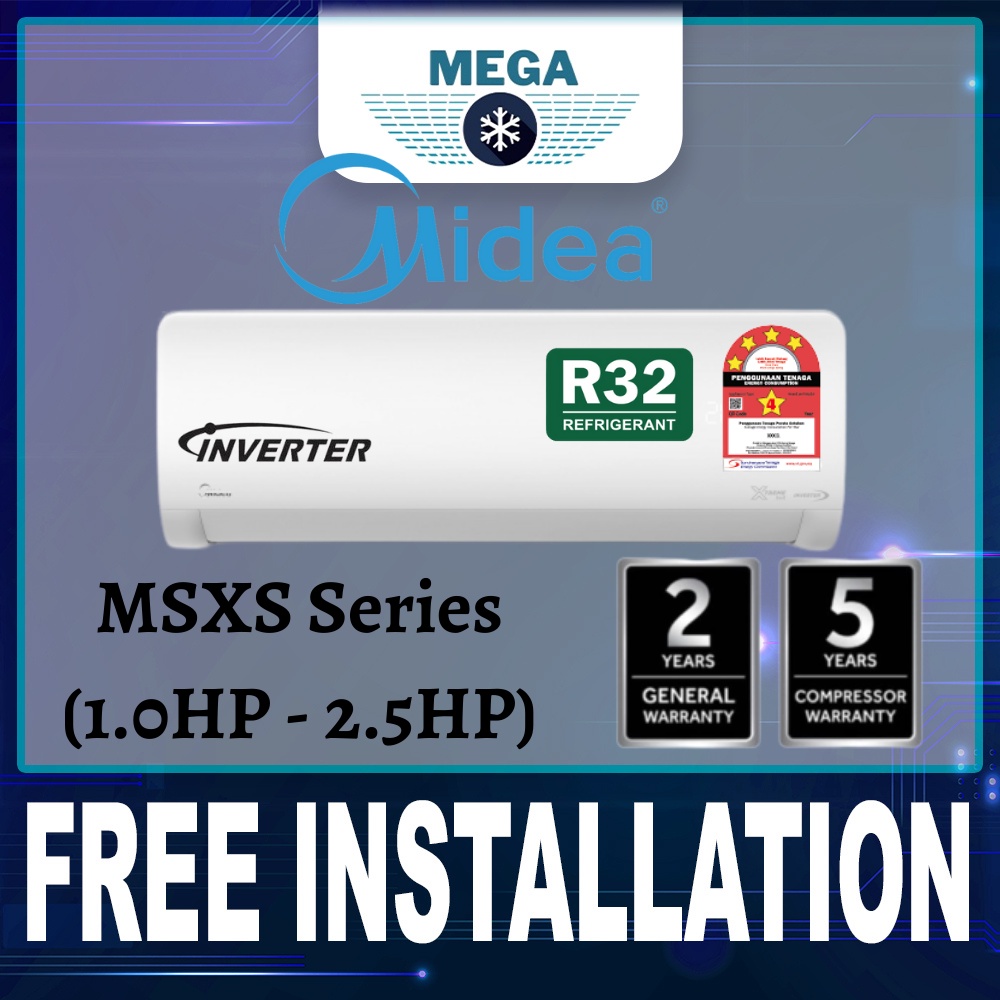 [FREE INSTALLATION] Midea 1.0HP~3.0HP Inverter R32 Xtreme Series - MSXS-CRDN8/MSEPB/MSCE Series ...