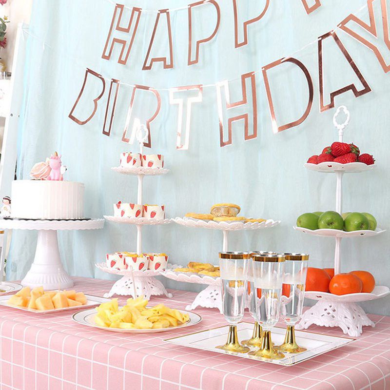 Plastic Cake Stand Display Rack Wedding Decoration Birthday Cake Tray ...