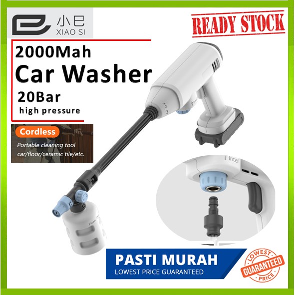 XIAO SI 2000MAH 20Bar Water Jet Cordless Car Wash High Pressure Water ...