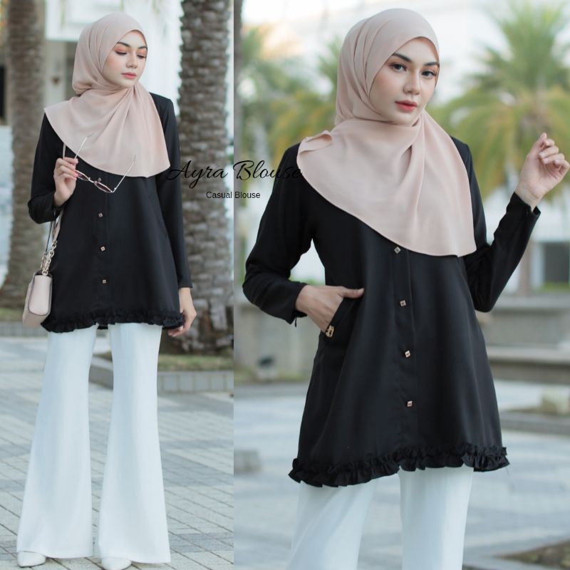 AYRA BLOUSE ( WITHOUT ROPOL ) READY STOK PLUS SAIZ | Shopee Malaysia
