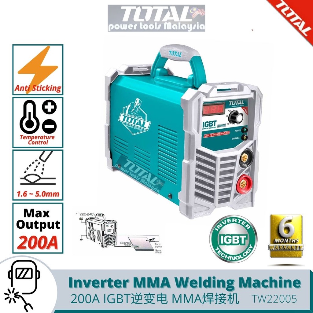 TOTAL 200A Inverter MMA Welding Machine 逆变电 MMA 焊接机 - TW22005 | Shopee Malaysia