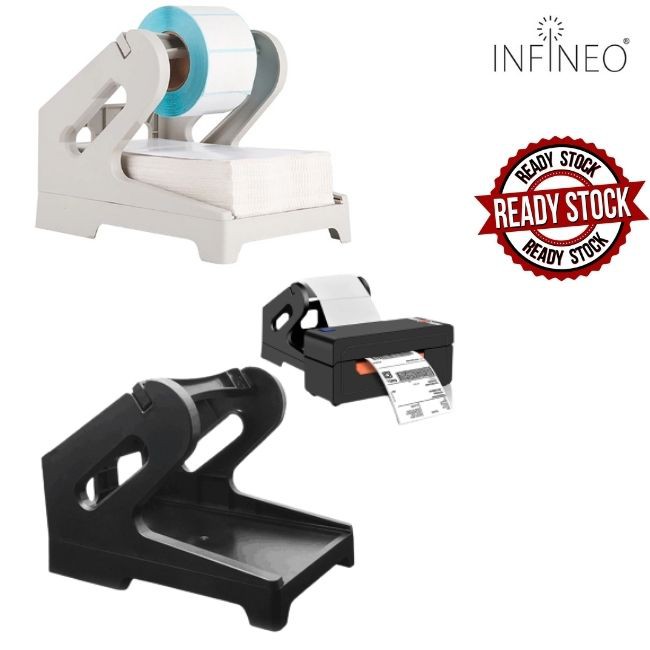 Thermal Printer Label Holder Stand (Roll and Foldable Sticker) Beige ...