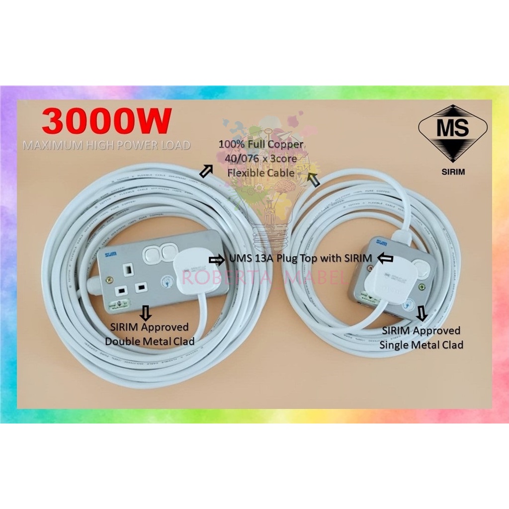 Heavy Duty Extension Metal Clad Extension Trailing Socket Extension ...