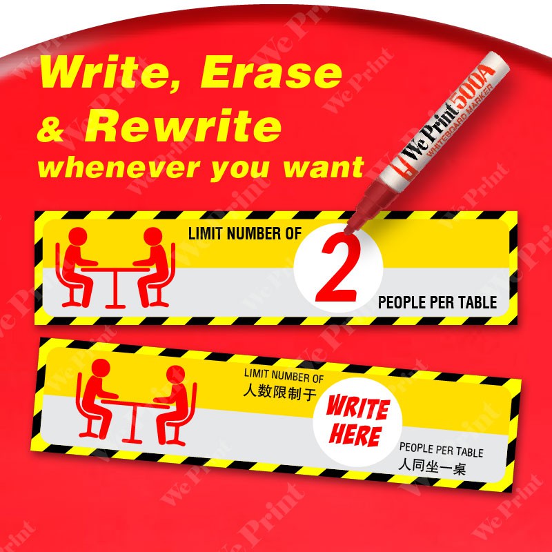 Social Distancing Table Top Sticker for Workplace, Restaurant & Food ...