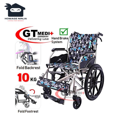🔥PROMOTION🔥 W20-P-10 GT MEDIT GERMANY Ultra Lightweight Self Propelled Wheelchair Foldable ...