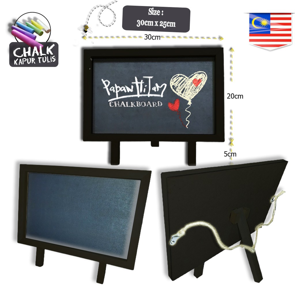 A4 (30cm*25cm) Fix Stand & Hanging CHALKBOARD Blackboard Papan Hitam ...