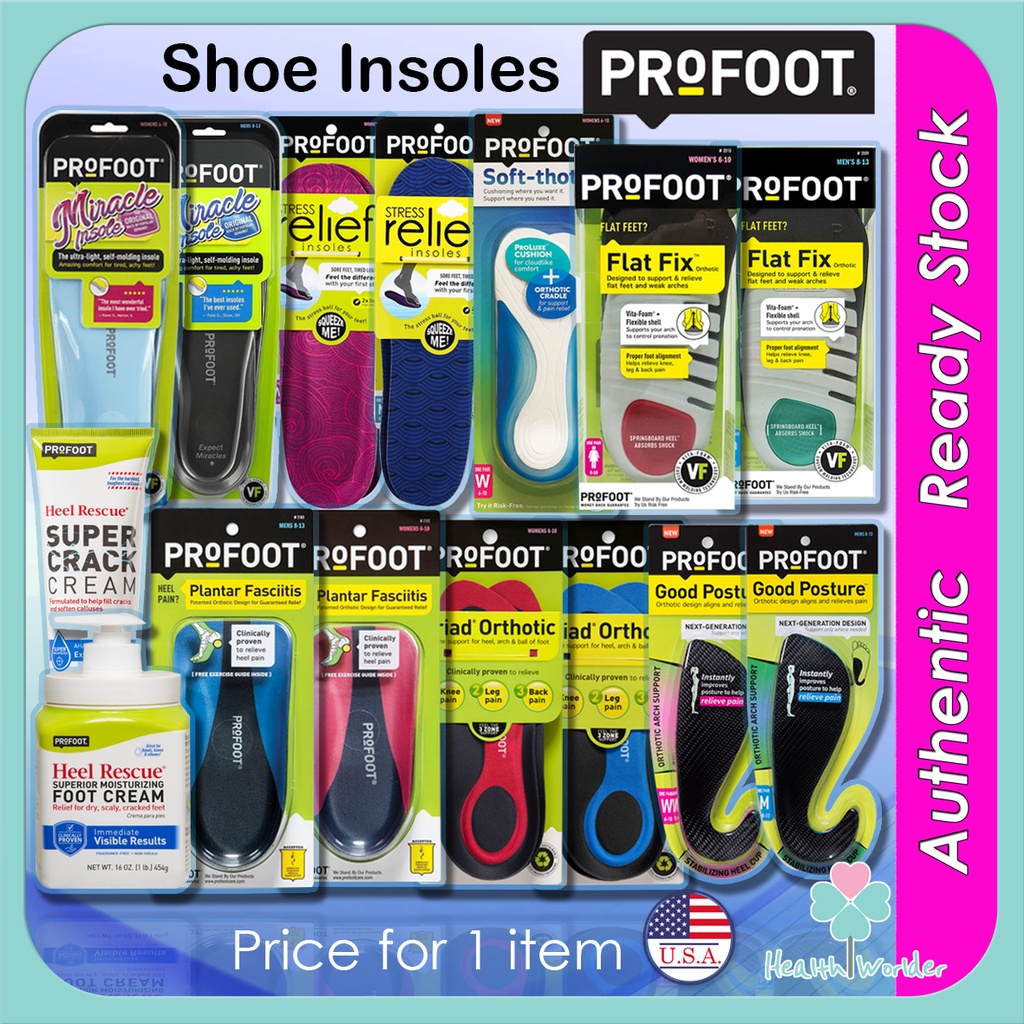 ProFoot Orthotic Insoles Plantar Fasciitis & Heel Pain Women Men OVER ...