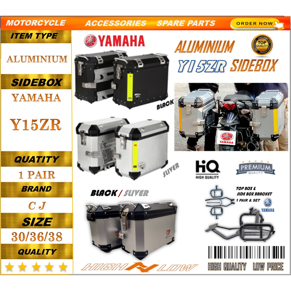 YAMAHA Y15ZR FULL ALUMINIUM SIDE BOX HIGH QUALITY WATER PROOF 30LITER ...