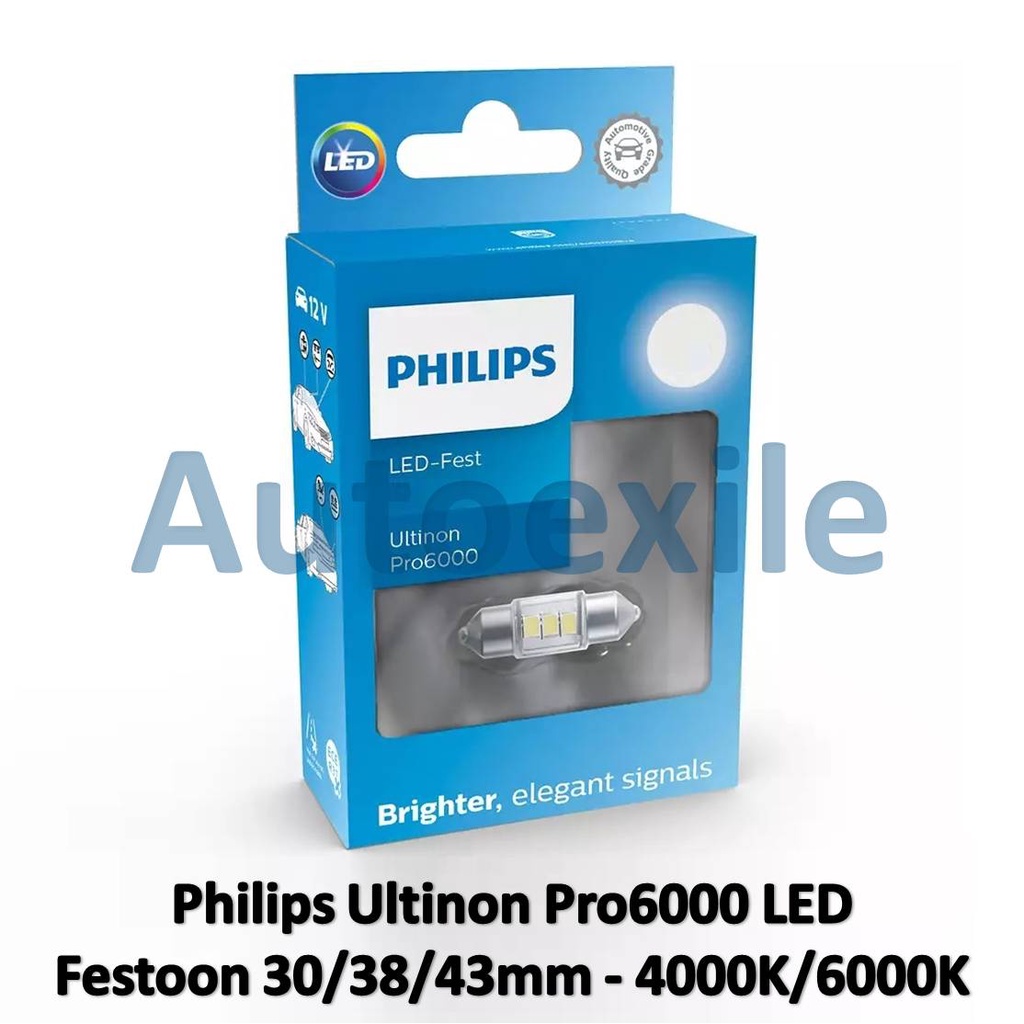 Philips Ultinon Pro6000 LED Festoon 30mm 38mm 43mm 4000K Warm White ...