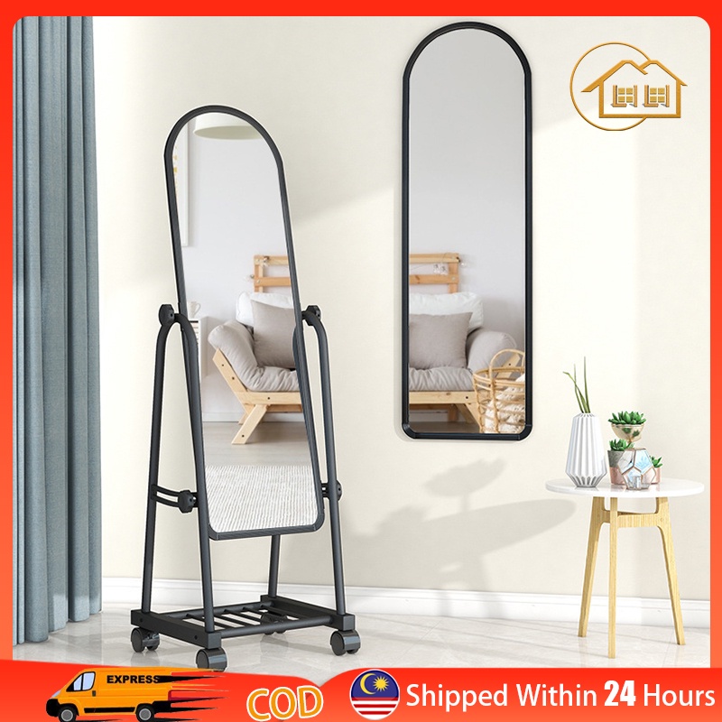 LI|Standing Mirror Adjustable with Wheels Cermin panjang Standing Long ...