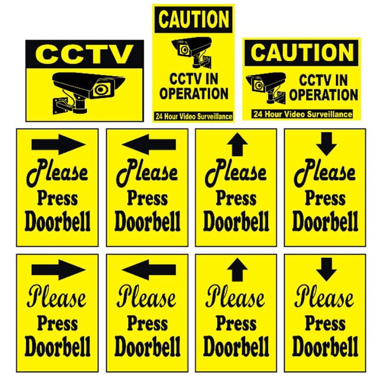 please play doorbell a for signage yellow signage for stablishments and ...