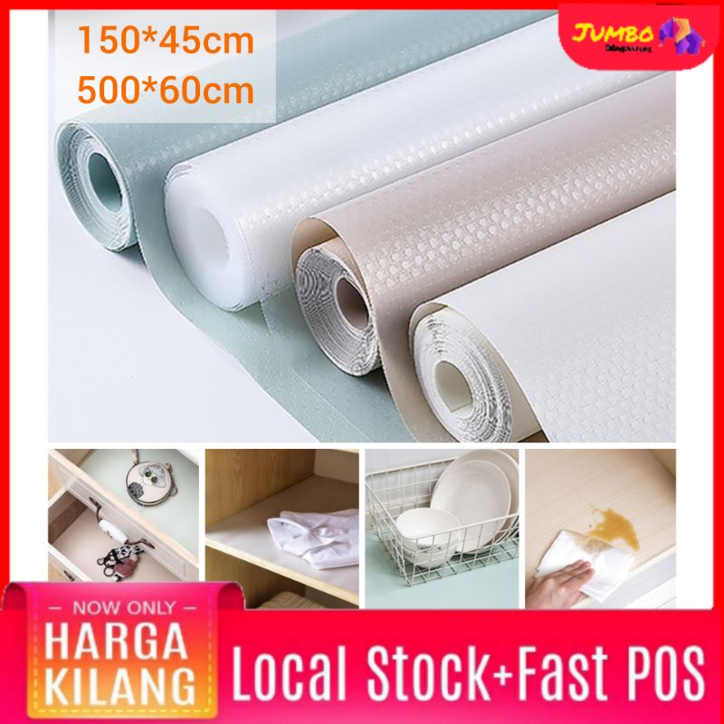 JM (150cm*45cm / 500*60cm) Non-Slip Waterproof EVA Drawer Mat Cupboard ...