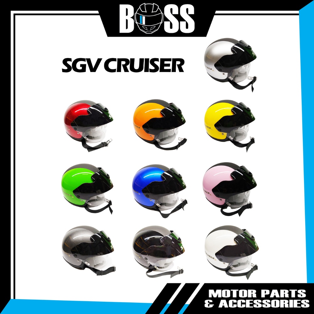 [SGV CRUISER] Half Cut Helmet Topi Keledar Steng Separuh (Size: L/60mm ...