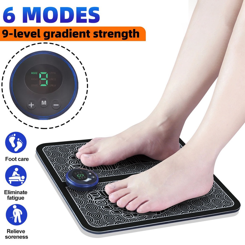 Ems Urut Kaki Elektrik Foot Massager Pad Pedicure Tens Vibrator Muscle 5094