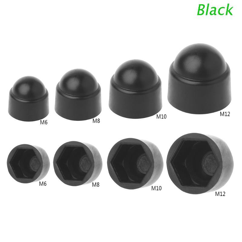 Black 10Pcs M6 M8 M10 M12 Bolt Nut Dome Protection Cap Covers Exposed ...
