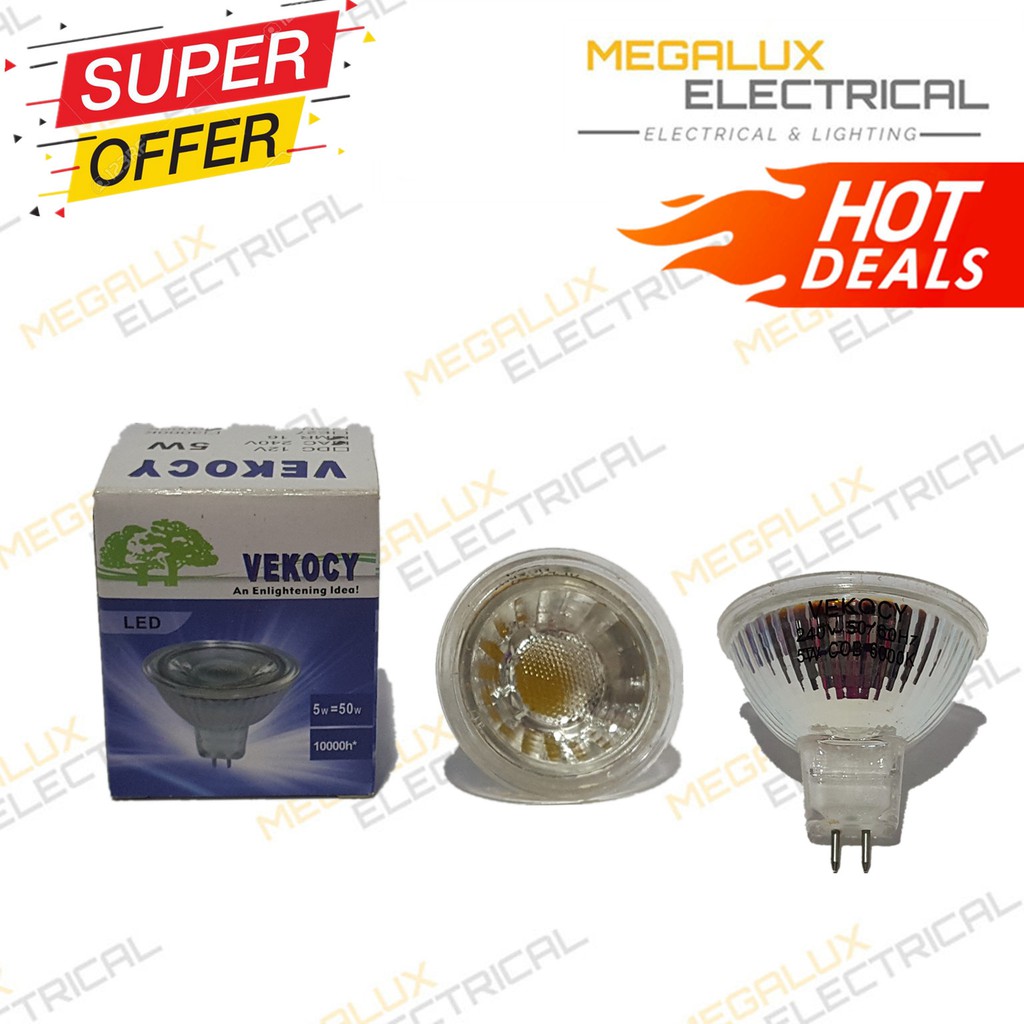 [CLEARANCE] 5W COB GU5.3/MR16 VEKOCY 240V LED Eyeball Bulb Light Lamp ...