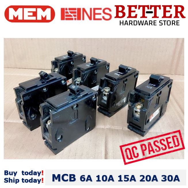 🔥Ready Stock🔥 MEM / NES Fuse MCB Miniature Circuit Breaker 1Pole 6A 10A ...
