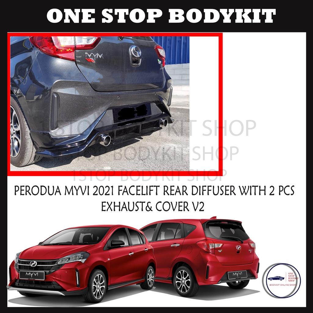 PERODUA MYVI 2021 FACELIFT REAR DIFFUSER V2 | Shopee Malaysia