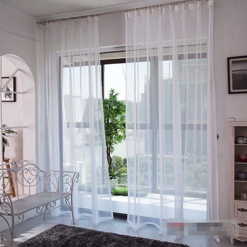 Sheer Curtain Tulle Window Treatment Voile Drape Valance Panel Fabric ...