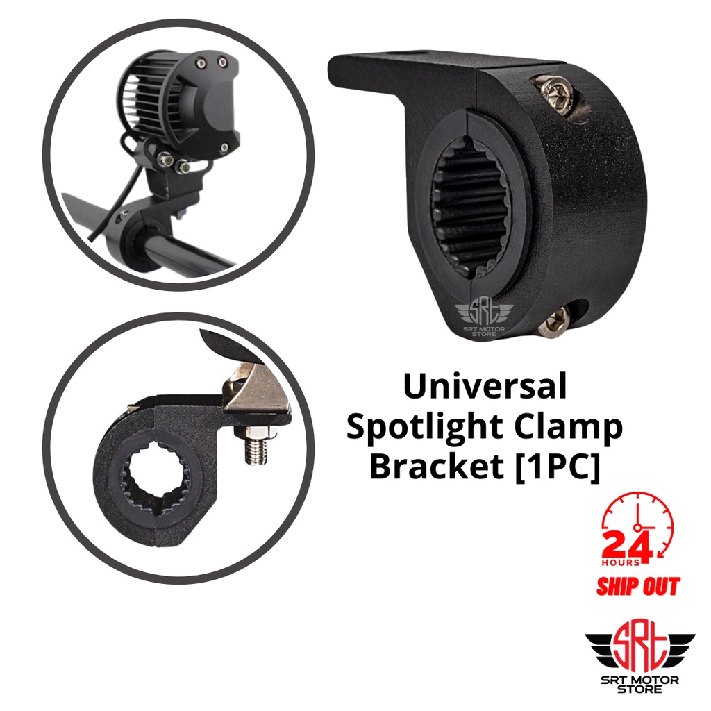 SRT Universal Motorcycle Spotlight Clamp Bracket Fog Light LED ...