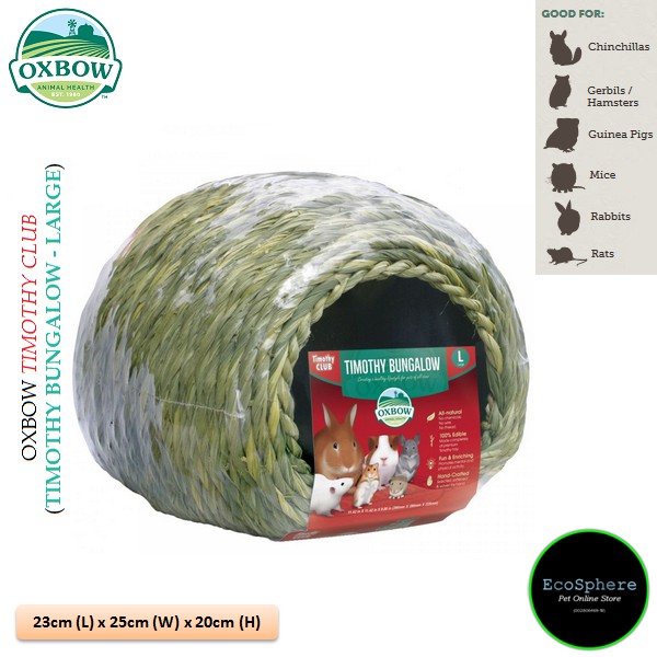 OXBOW TIMOTHY CLUB - Timothy Bungalow (Large) For Rabbit, Guinea Pig ...