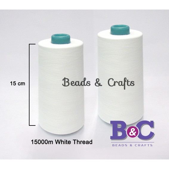 Benang Jahit Putih 15000 mts/ Polyester Sewing Thread | Shopee Malaysia