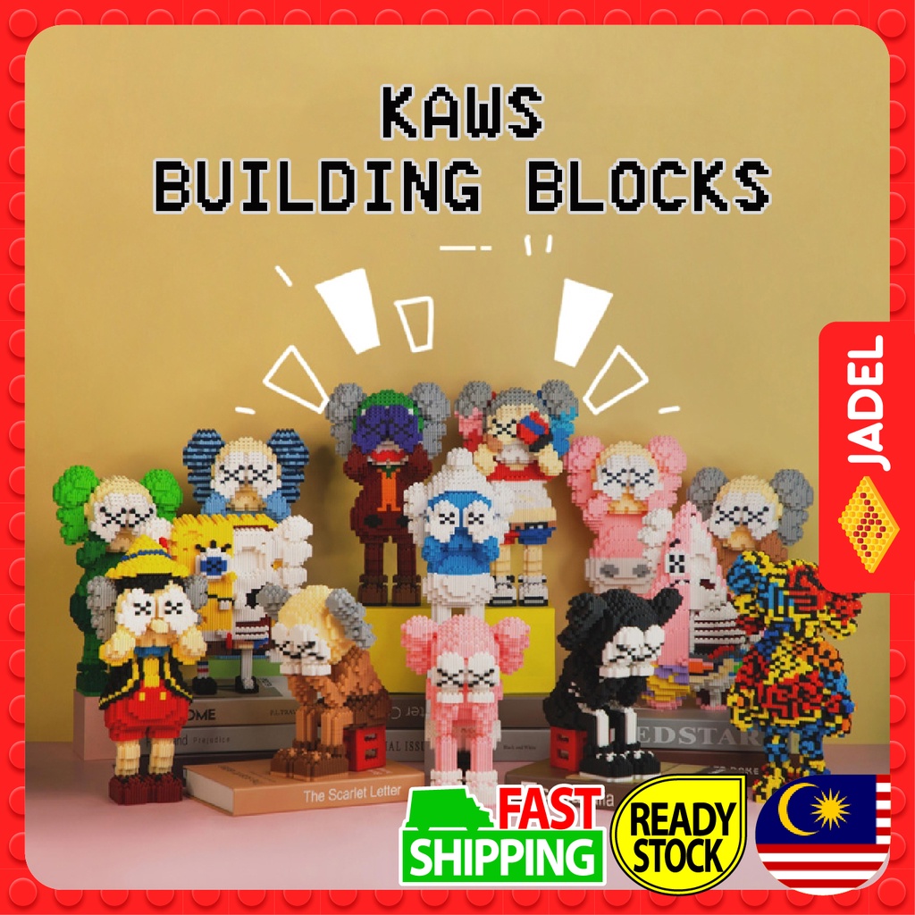 KAWS x Bearbricks Pinocchio The Smurfs Building Blocks Toys Nano Bricks ...