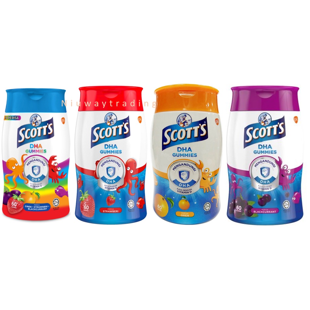 SCOTT'S DHA GUMMIES 60'S (ORANGE/BLACKCURRENT/STRAWBERRY/MIX) | Shopee ...
