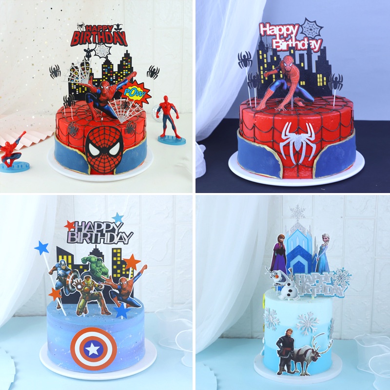 Spiderman Set Cake Decorating Set Boys Birthday Party Decor Avengers ...