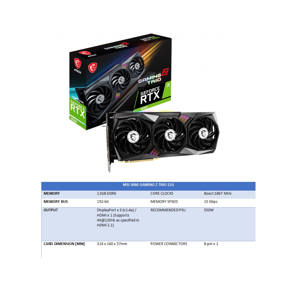 [NEW & USED] GAINWARD MSI IGAME/COLORFUL GIGABYTE RTX 3060 3060Ti 3070 ...