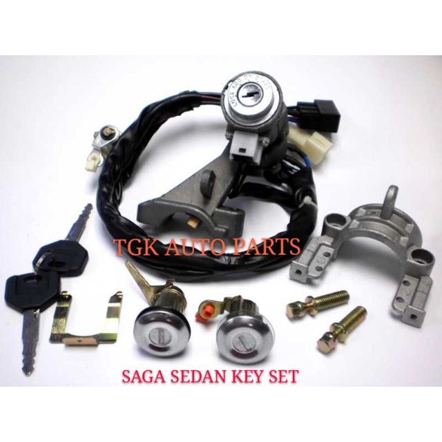 PROTON SAGA ISWARA SEDAN STARTER KEY WITH DOOR KEY LOCK SET (FULL ...