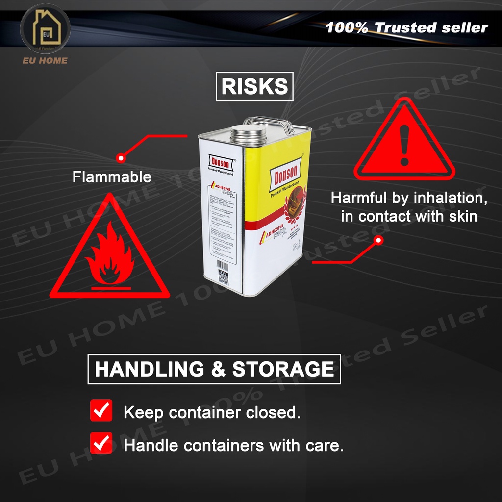 DONSON E100 PLUS HIGH PERFORMANCE ADHESIVE 3KG FORMICA GLUE HPL GUM ...