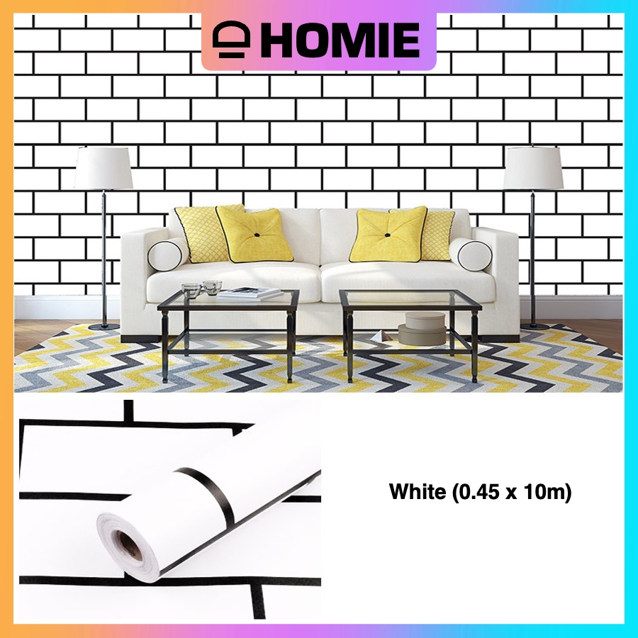 HOMIE 45cm x 10m Brick Wallpaper / Kertas Dinding Bata / Wall Sticker ...