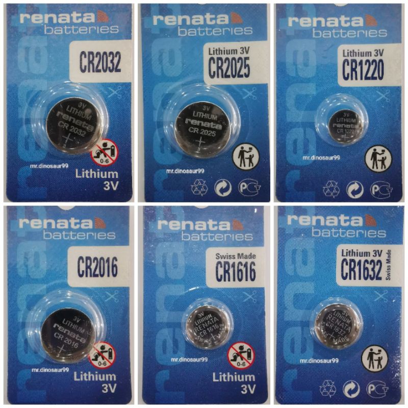(Ready Stock) Original Renata CR2025 CR2016 CR2032 CR1616 CR1632 CR1220 CR1620 CR1216 3V Genuine ...