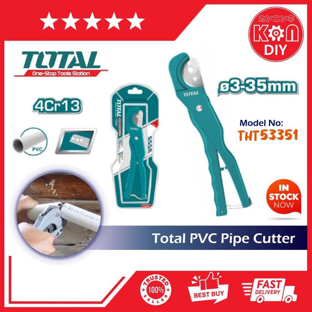 KNN-DIY TOTAL THT53351 PVC Pipe Cutter / Pemotong Paip Pvc | Shopee ...