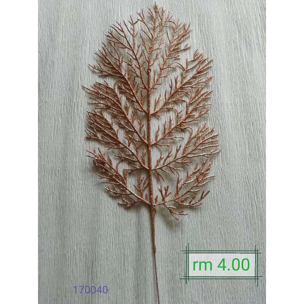 Shining Rose Gold Artificial Tree Root Leaves | Shopee Malaysia