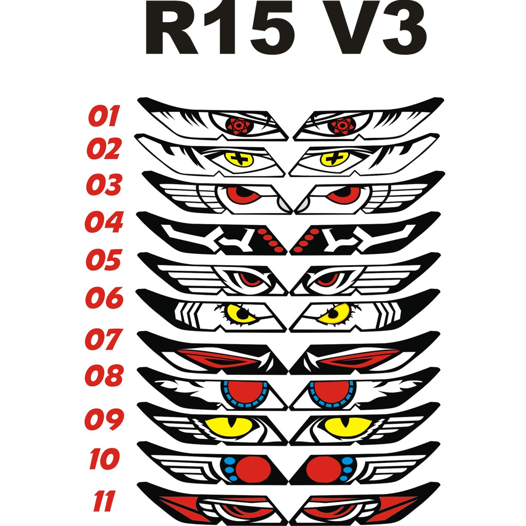Sticker Variation Of Motorcycle headlamp Headlight R15 v3 new | Shopee ...