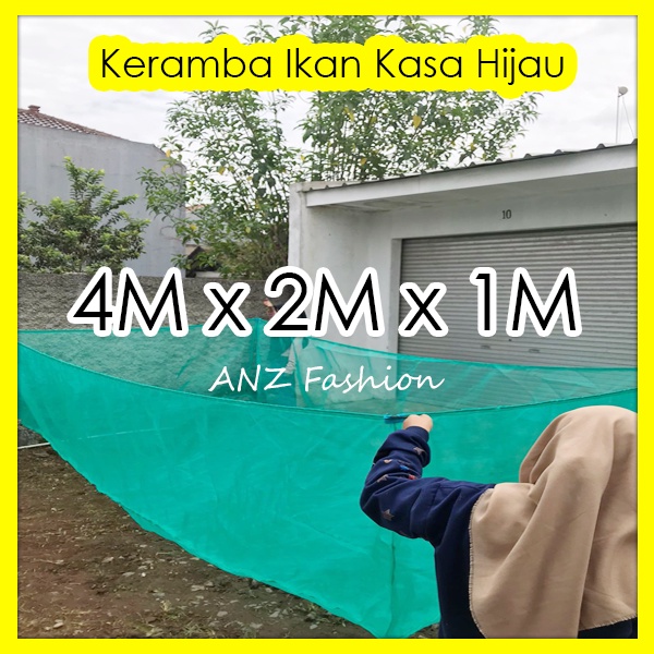 HIJAU Newest Green gauze Fish Cage Waring Net for hapa Fish / fry 4x2x1 ...