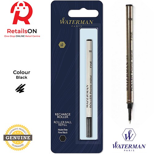 Waterman Refill Rollerball Black - Fine (F) / Roller Ball Pen Refill ...