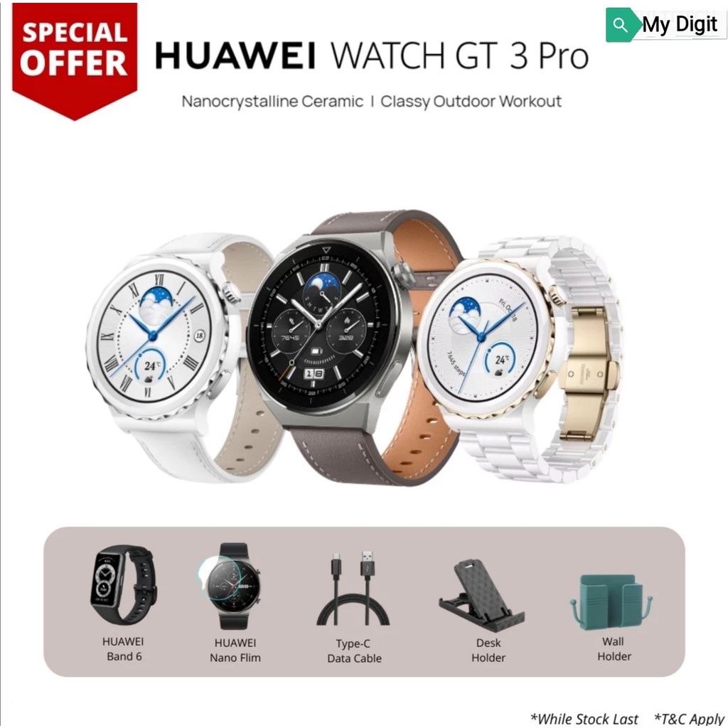 Huawei Watch GT 3 Pro. Titanium & Ceramic Bezels. | Shopee Malaysia