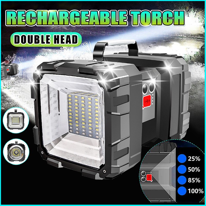 Super Bright Double Head Handheld Work Light 100000LM LED Spotlight ...